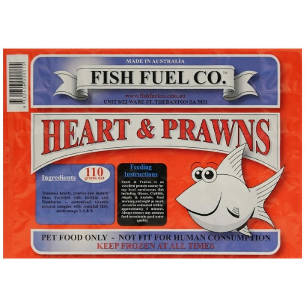 Fish Fuel Co. Frozen Heart and Prawns Food 110G 35 Cubes