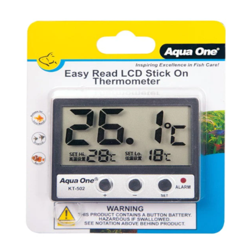 Aqua One Easy Read LCD Stick On Thermometer - Roxy Aquarium